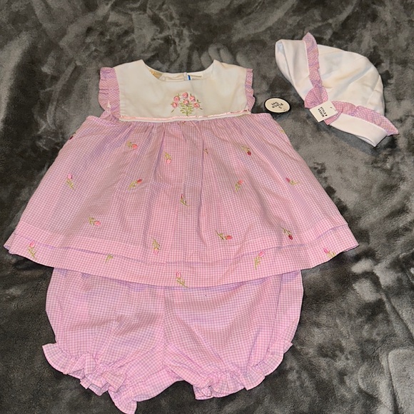 Little Bitty | Matching Sets | Vintage Style Little Bitty Pink Gingham Dress W Bloomers Matching ...